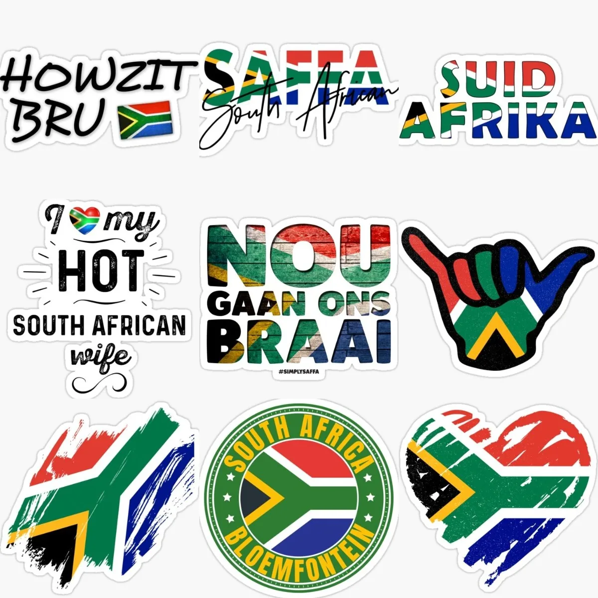 South-African-ZA-Antelope-Flag-Sticker-Vinyl-Truck-Accessories-Laptop ...