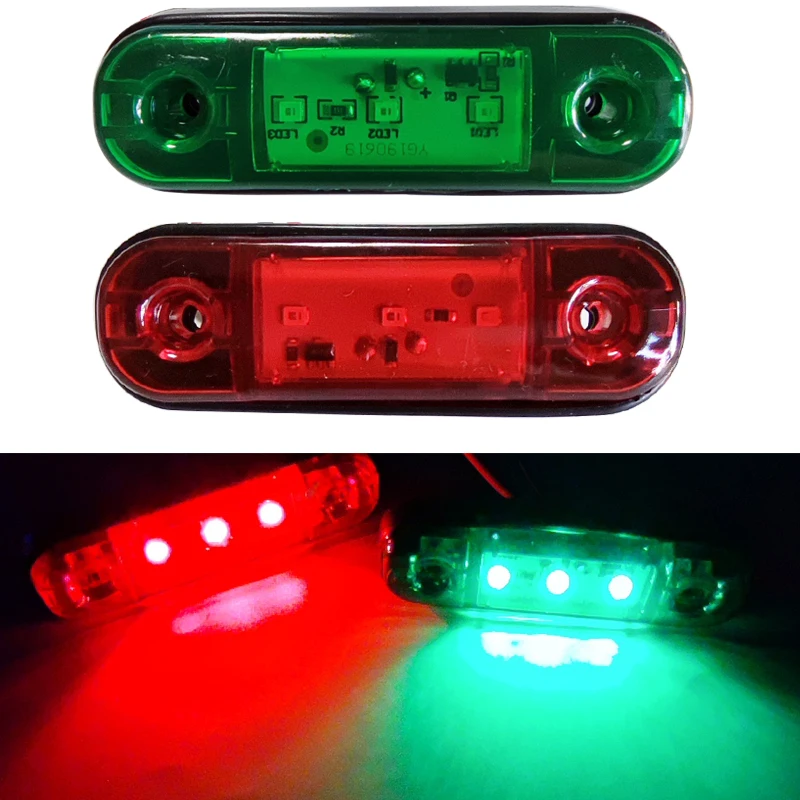 2PCS-Red-Green-Boat-Navigation-LED-Lights-Side-Marker-Signal-Lamp-For ...