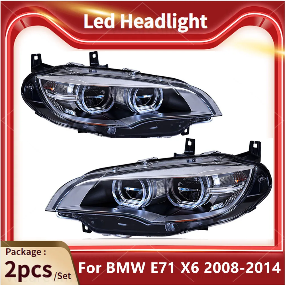 2pc Led Headlights For BMW E71 X6 2008-2014 Car Upgrade Led Styling E71 ...