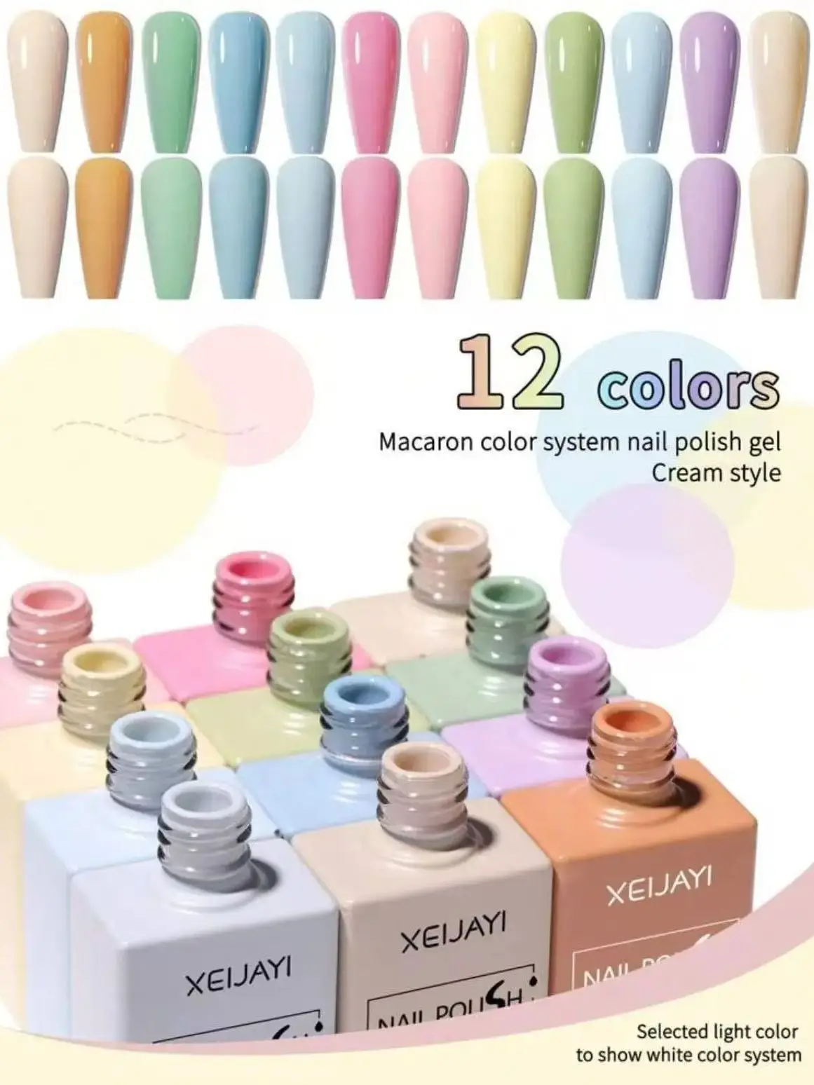 XEIJAYI Gel Nail Polish , 12 Colors High Gloss Shine, Long-Lasting UV ...