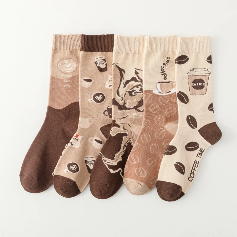 Personality Tide Cotton Socks For Women Fashion Ins Trend Coffee ...