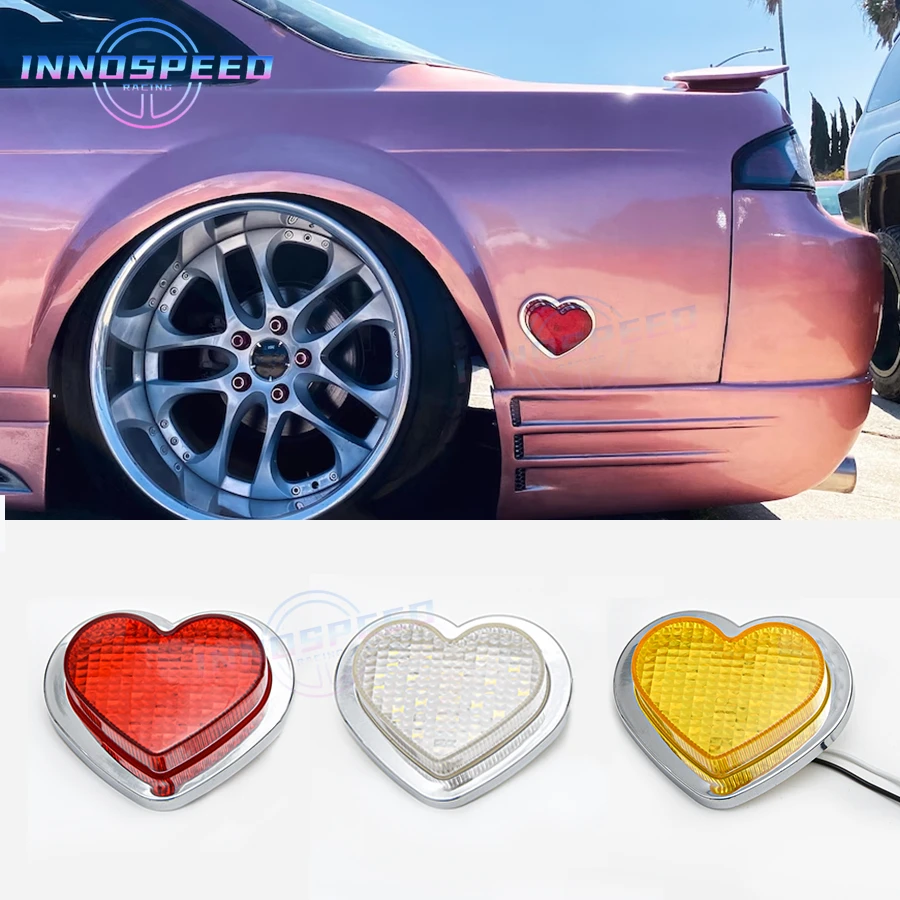 JDM-Style-Car-Accessories-12V-Heart-Shaped-LED-Light-Side-Marker ...