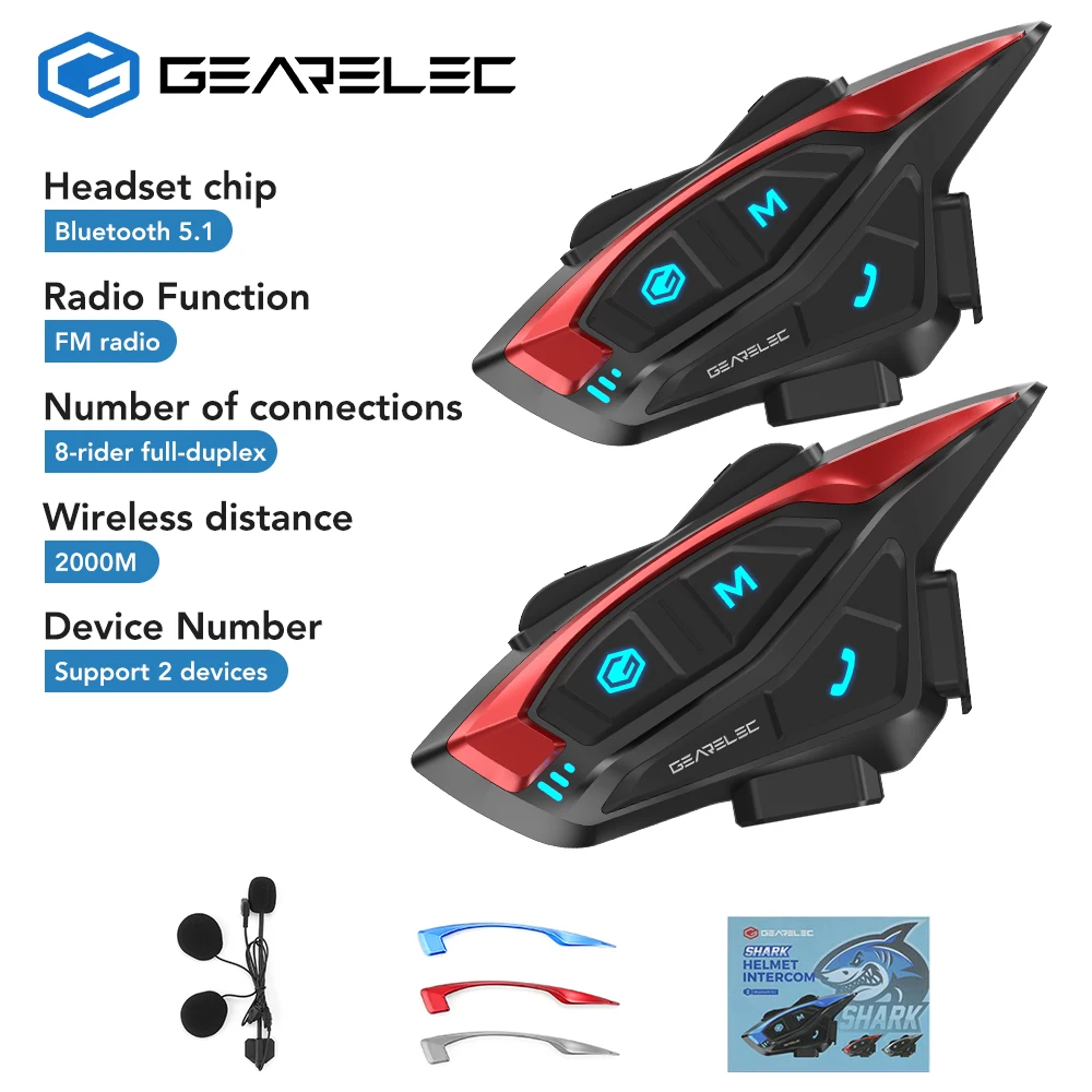 Casco-intercomunicador-para-motocicleta-auriculares-Shark-Pro-BT-5-1 ...