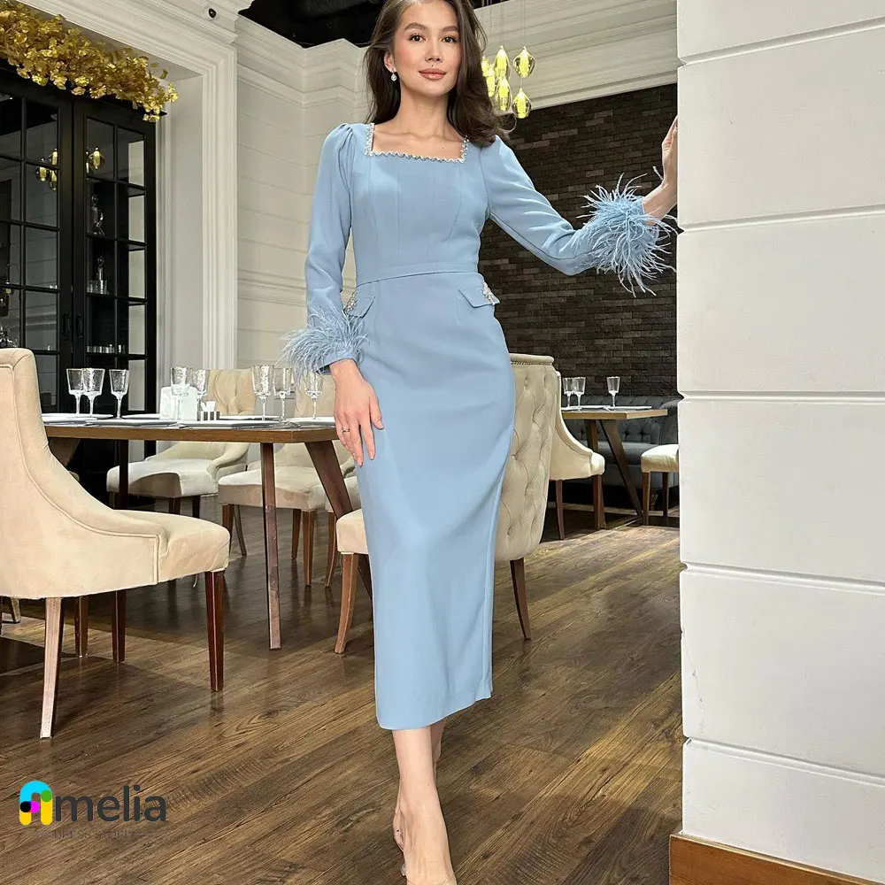 AmeliaSquare-Collar-Prom-Dress-Full-Sleeves-With-Ankle-Length-Evening ...