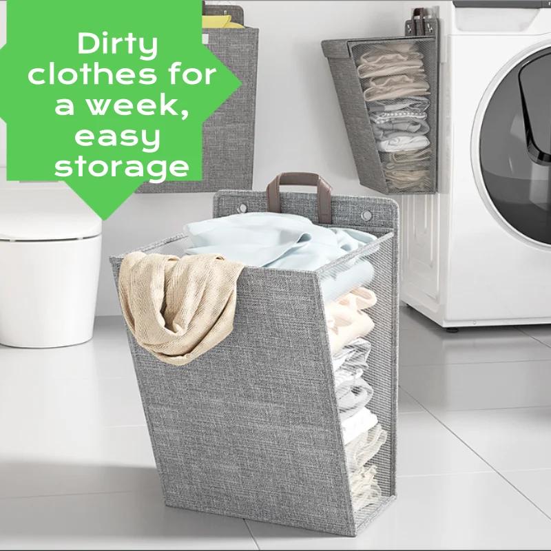 1pc-Foldable-Adhesive-Laundry-Basket-Hamper-Multifunctional-Punch-Free ...