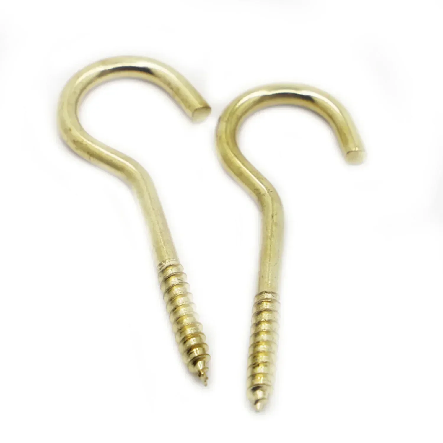 1# 2# 3# 4# 5# 6# 8# 10# 12# 14# Heavy Screw Hooks Brass Plated Cup ...