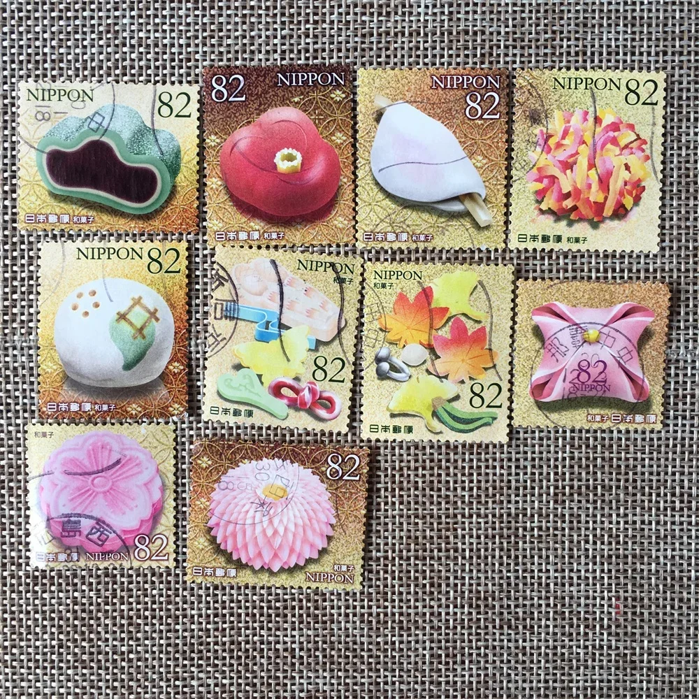 10Pcs/Set 2018 Japan Post Stamps Japanese Food Episode 4 Marked Postage ...