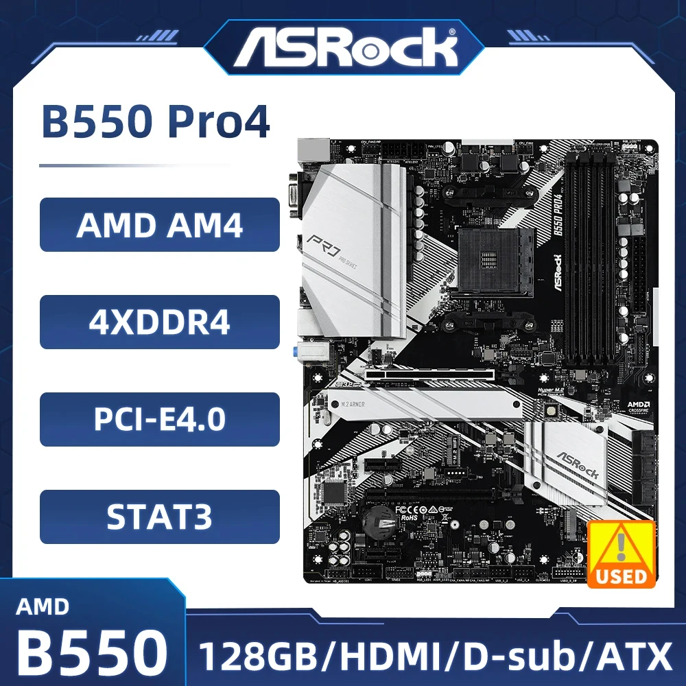 ASRock-placa-base-B550-Pro4-AMD-B550-Socket-AM4-compatible-con-Ryzen-5 ...