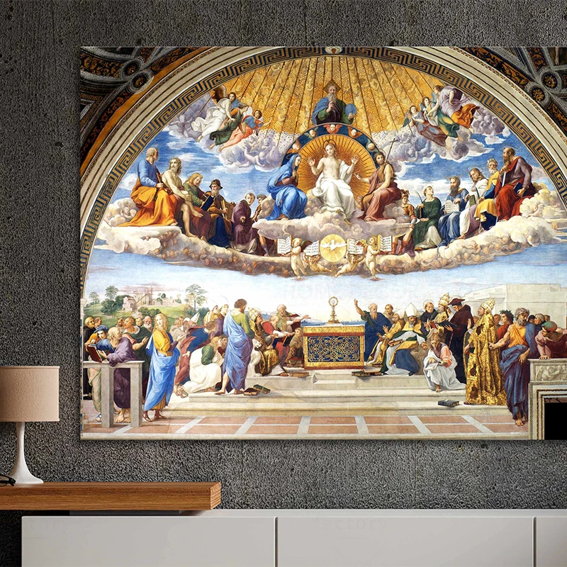 Disputa Fresco Holy Sacrament Ancient Fresco Wall Decor Religious ...