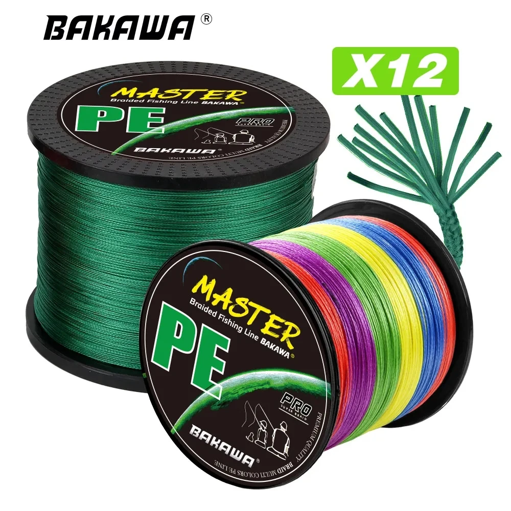 BAKAWA-Fishing-Line-300M-100M-500M-1000M-12-Strands-Braided-Fishing-Line-X12-Multifilament-PE ...