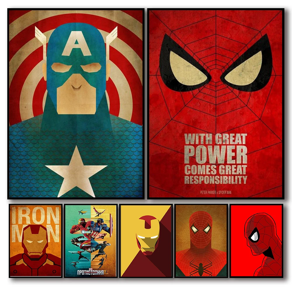 Vintage Superhero Wall Art