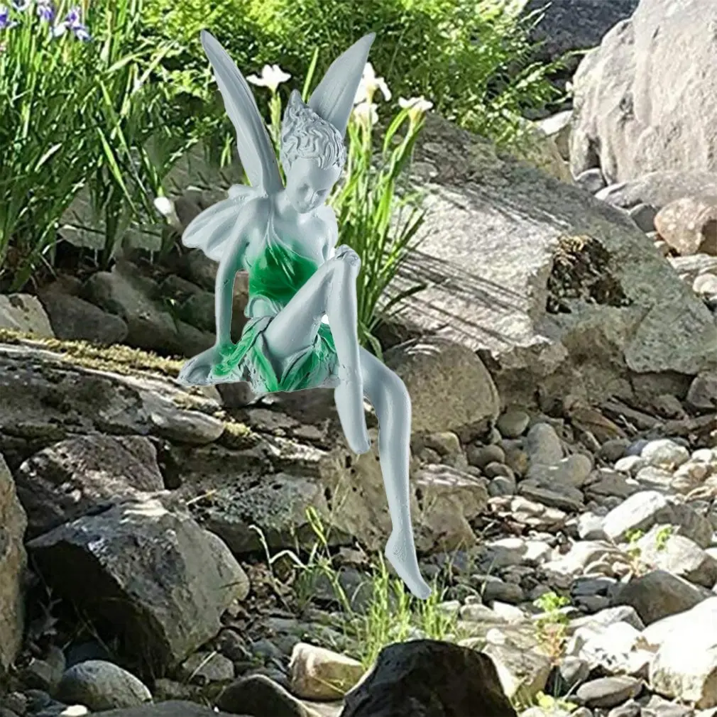 Flower-Fairy-Statue-Steel-Wires-Fairy-Garden-Miniature-Sculpture-Mythical-Garden-Dandelion ...