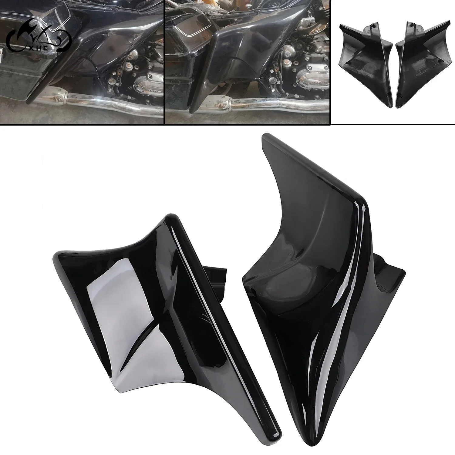 Motorcycle-Stretched-Extended-Side-Cover-Panel-Fits-For-Harley-Touring ...