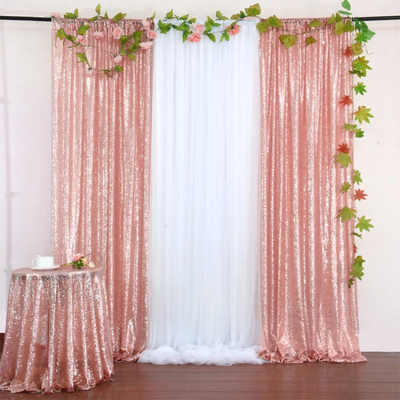 Pink Black Glitter Background | Party Decoration Glitter Curtain - 1pc ...