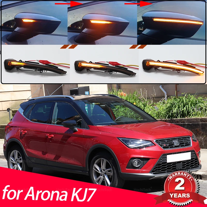 For Seat Arona Kj7 2017- 2021dynamic Scroll Black Led Turn Signal Light ...
