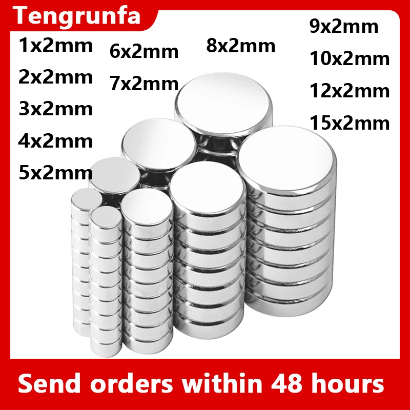 1x2 2x2 3x2 4x2 5x2 6x2 7x2 8x2 9x2 10x2 15x2 mm Strong Round Magnets ...