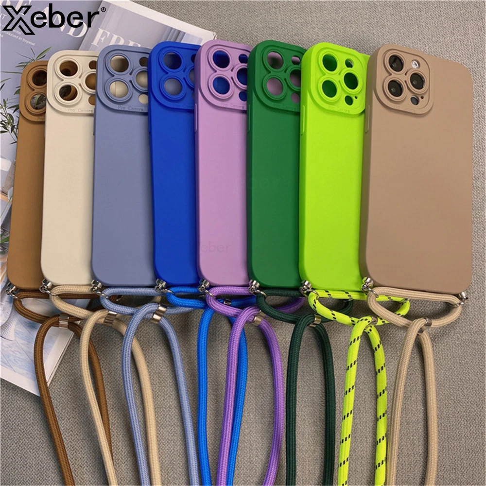 Crossbody-Lanyard-Shoulder-Strap-Silicone-Case-For-iPhone-15-Pro-Max-14 ...