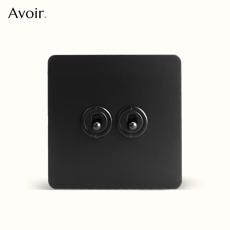 Avoir-Black-Toggle-Switch-Coin-Style-2-Way-Stainless-Steel-Panel-Retro ...