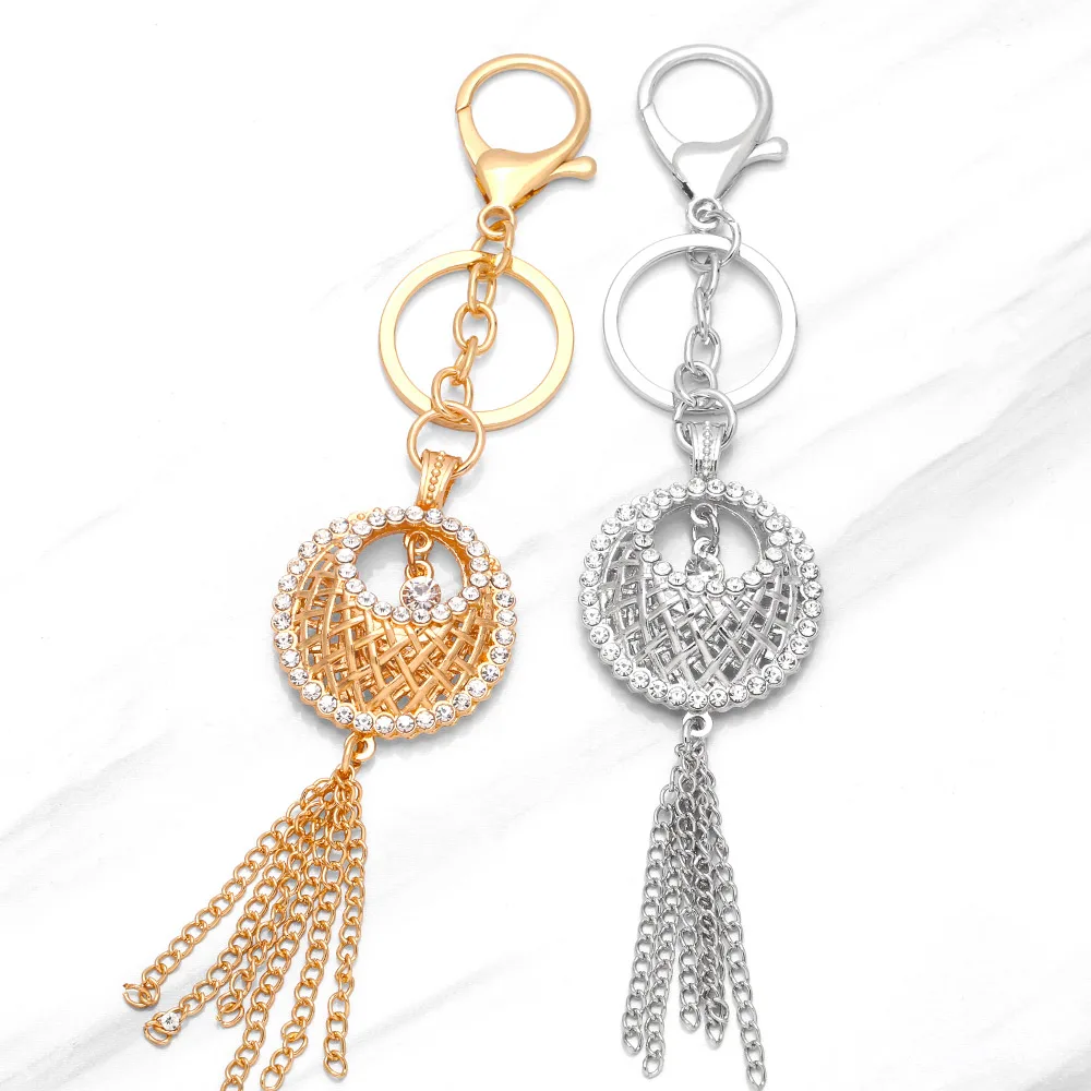 Flola Long Tassel Dangle Keyring For Key Gold Silver Color Key Chain ...