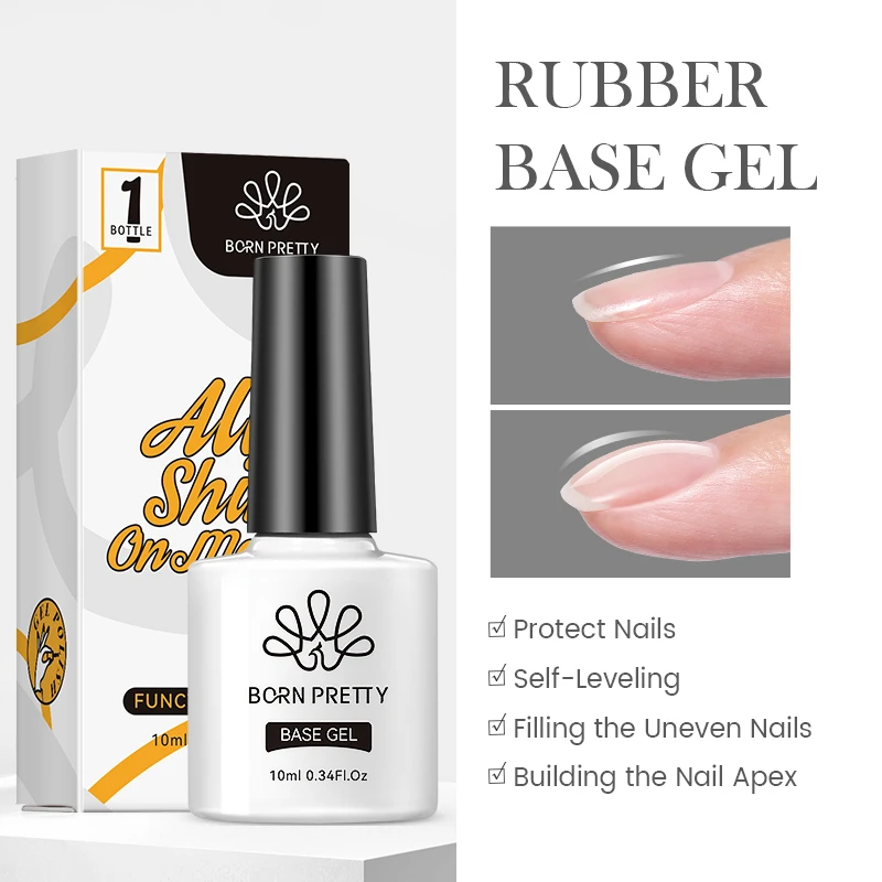 BORN PRETTY Gel de Base gruesa para uñas, Gel de refuerzo superior, transparente, UV, LED, 10ml ...
