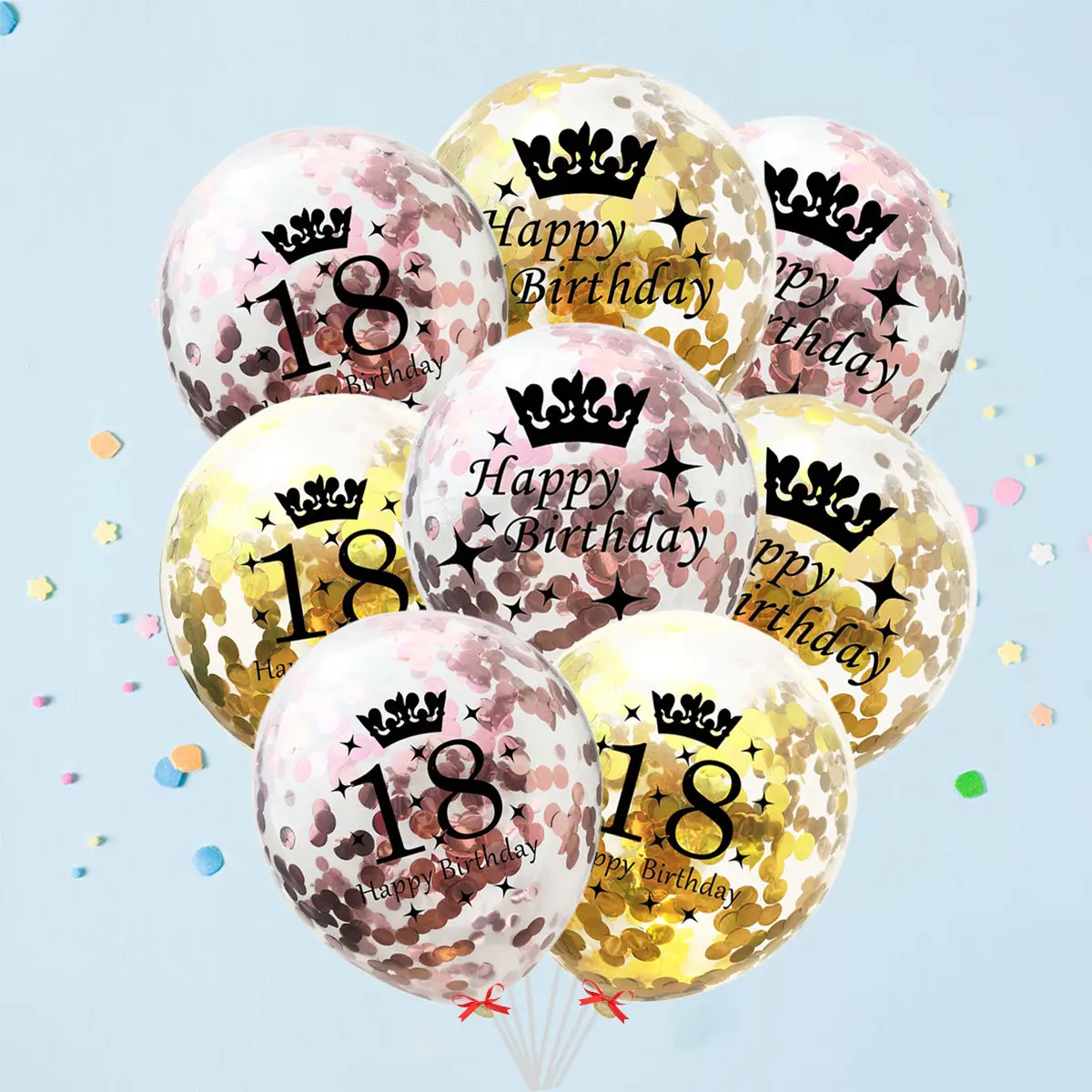 20Pcs 18Th Birthday Confetti Balloons 12Inch Transparent Latex ...