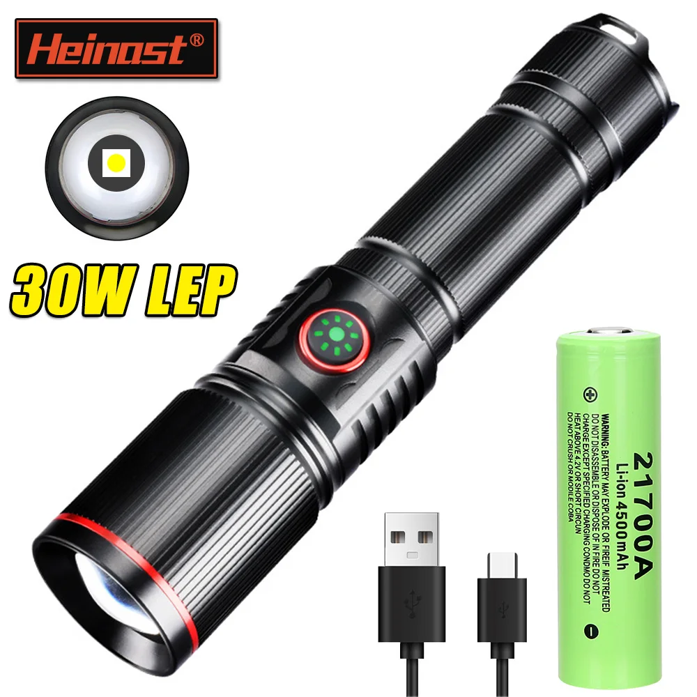 Heinast-1000lm-S009-Powerful-Tactical-LEP-Flashlight-18650-or-21700 ...