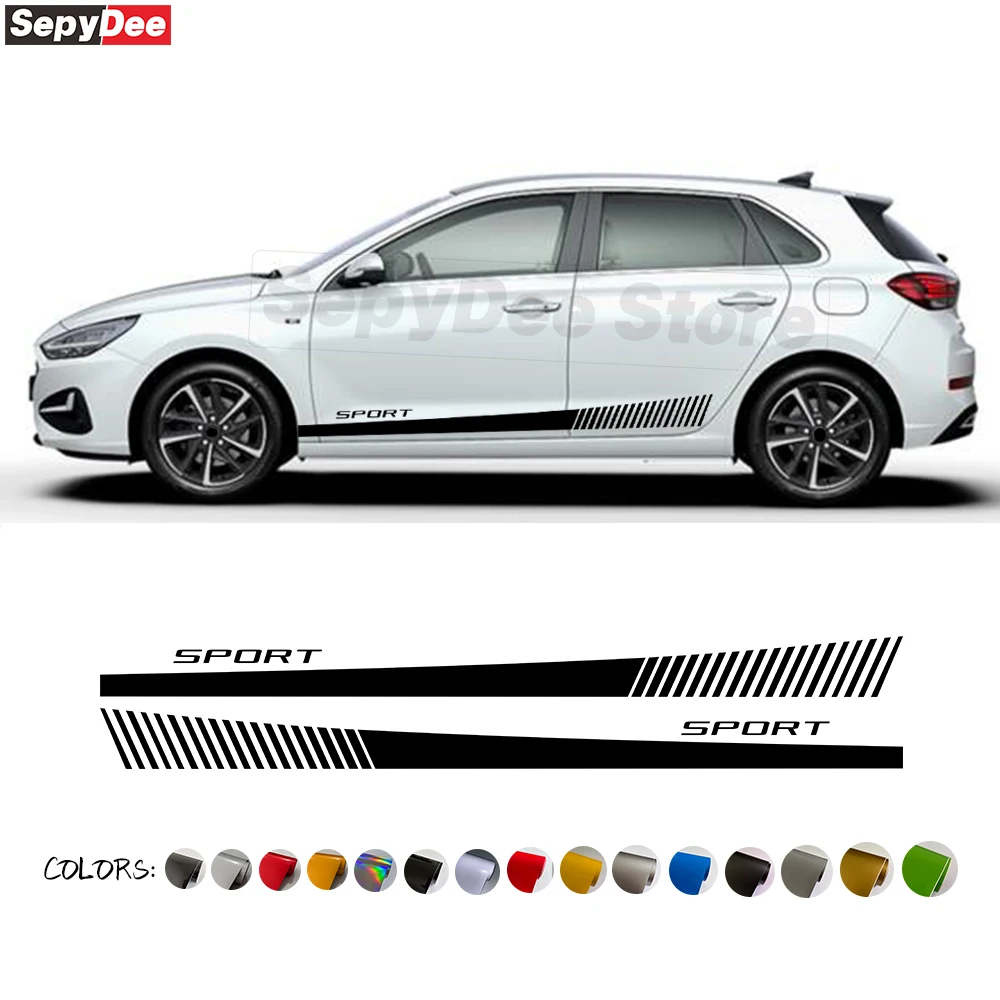 2Pcs-Racing-Sport-Car-Door-Side-Skirt-Stickers-for-Hyundai-i30-i30n ...