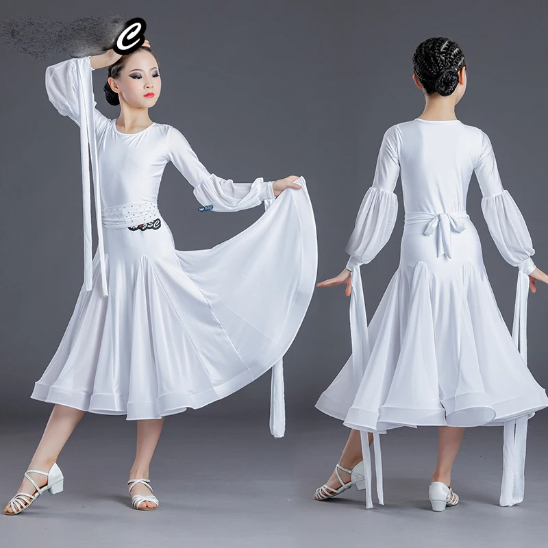 Ballroom-Dance-Competition-Clothing-For-Girls-Red-Long-Sleeved-Bodysuit ...