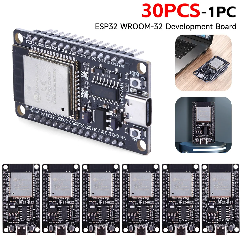 ["30 1pc ESP32 WROOM 32 Entwicklungsboard 30Pin HW 394 WiFi + Bluetooth ...