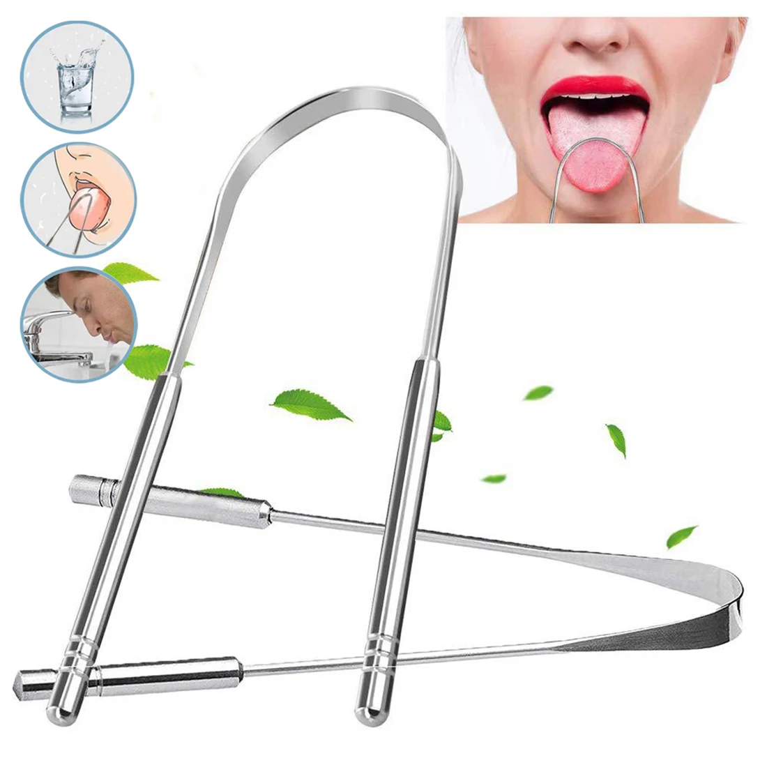 1-3PCS-Portable-Single-Double-Layer-Tongue-Scraper-Reusable-Stainless ...