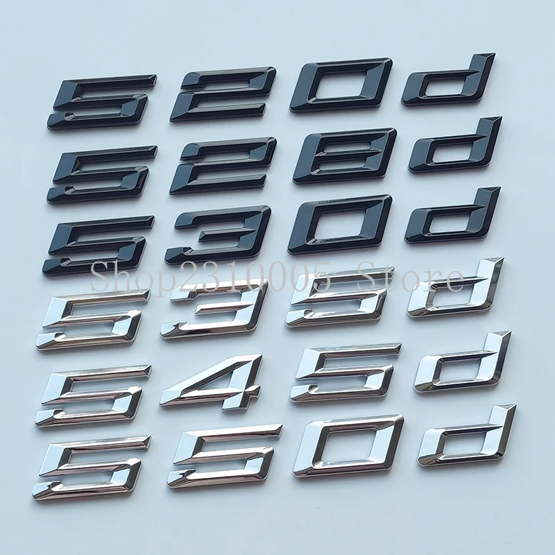 Letras de números de fuente 520d, 523d, 525d, 530d, 535d, 540d, 550d ...