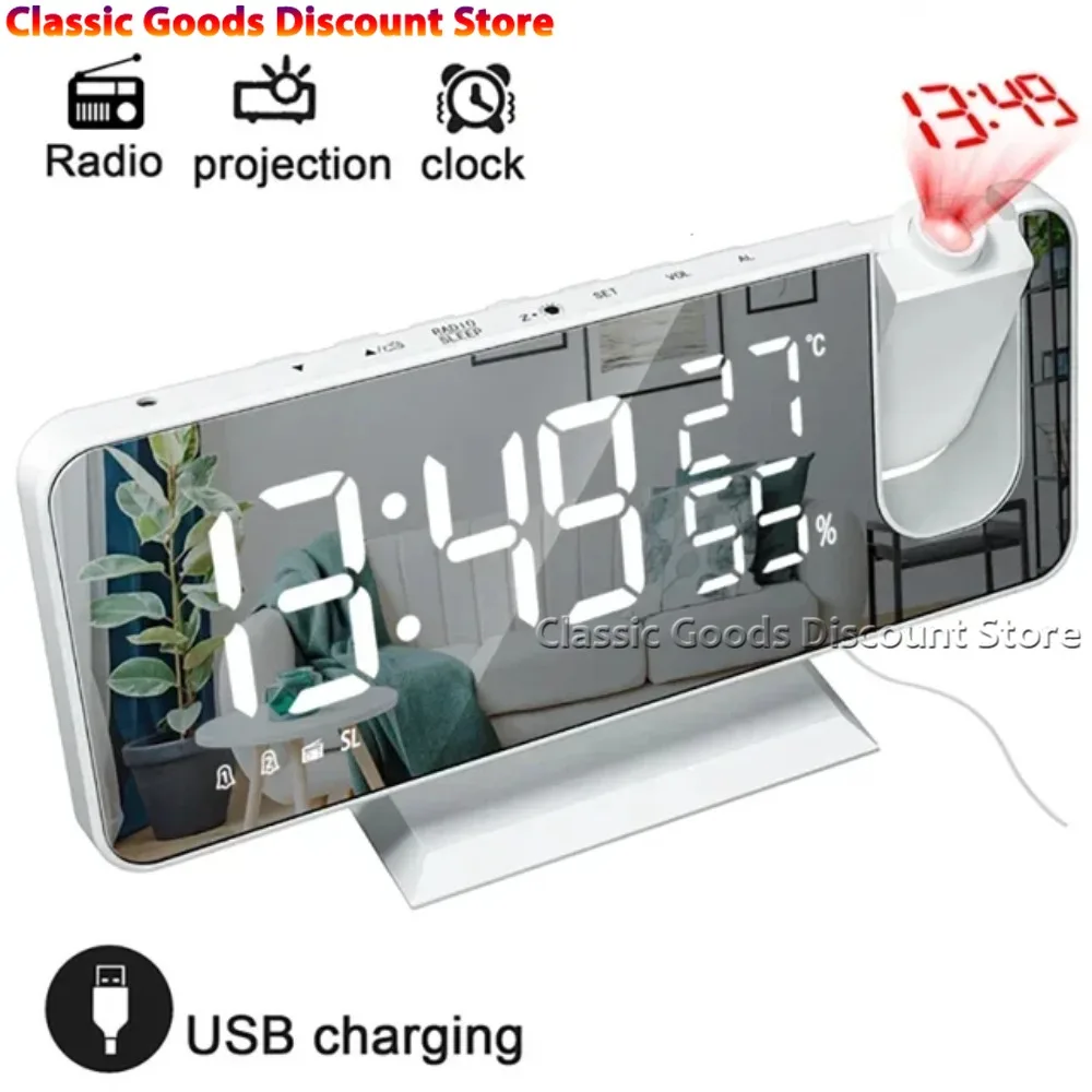 Radio LED Digital Smart Alarm Clock Watch Table Electronic Desktop ...