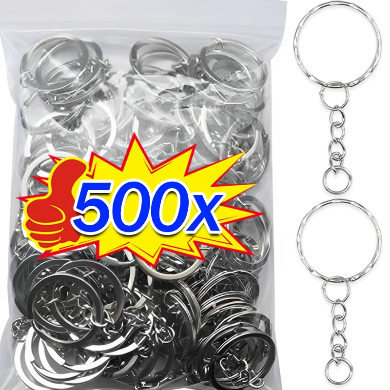 50-500pcs-Metal-Blank-Keyring-Keychain-Split-Rings-Keyfob-Keyrings ...
