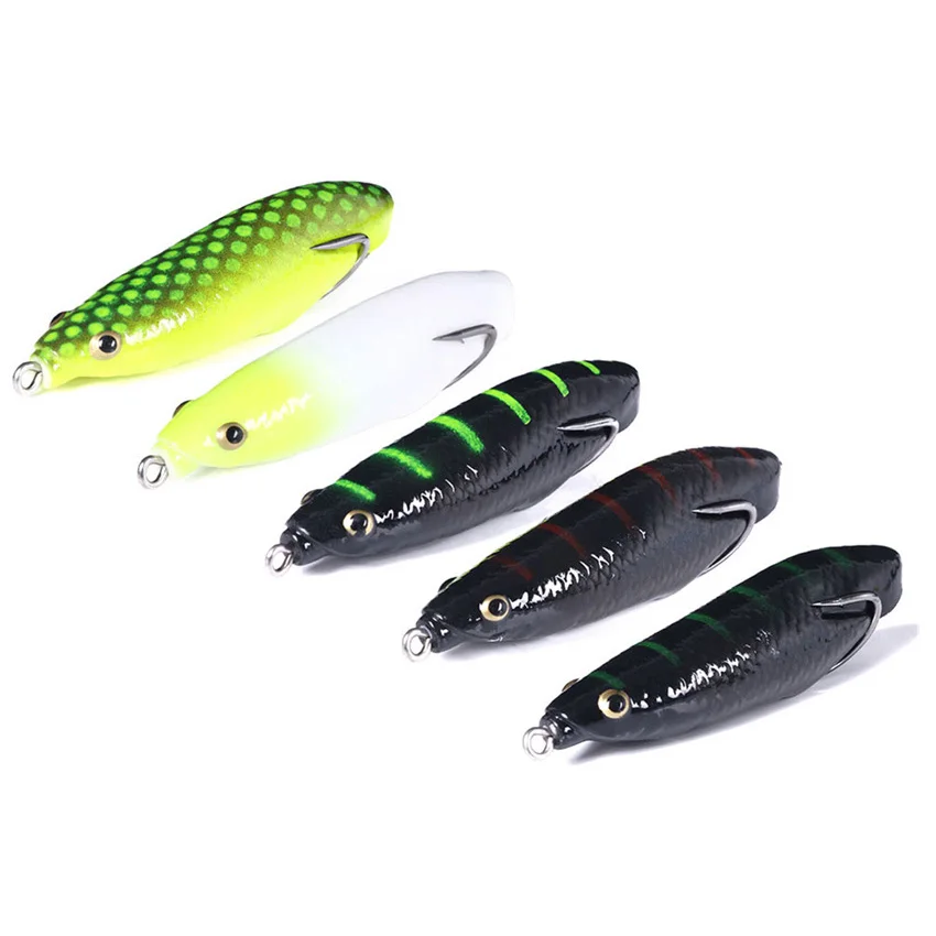 1PCS Topwater Frog Lures 8.5cm 12.5g Snakehead Rubber Fishing Soft ...
