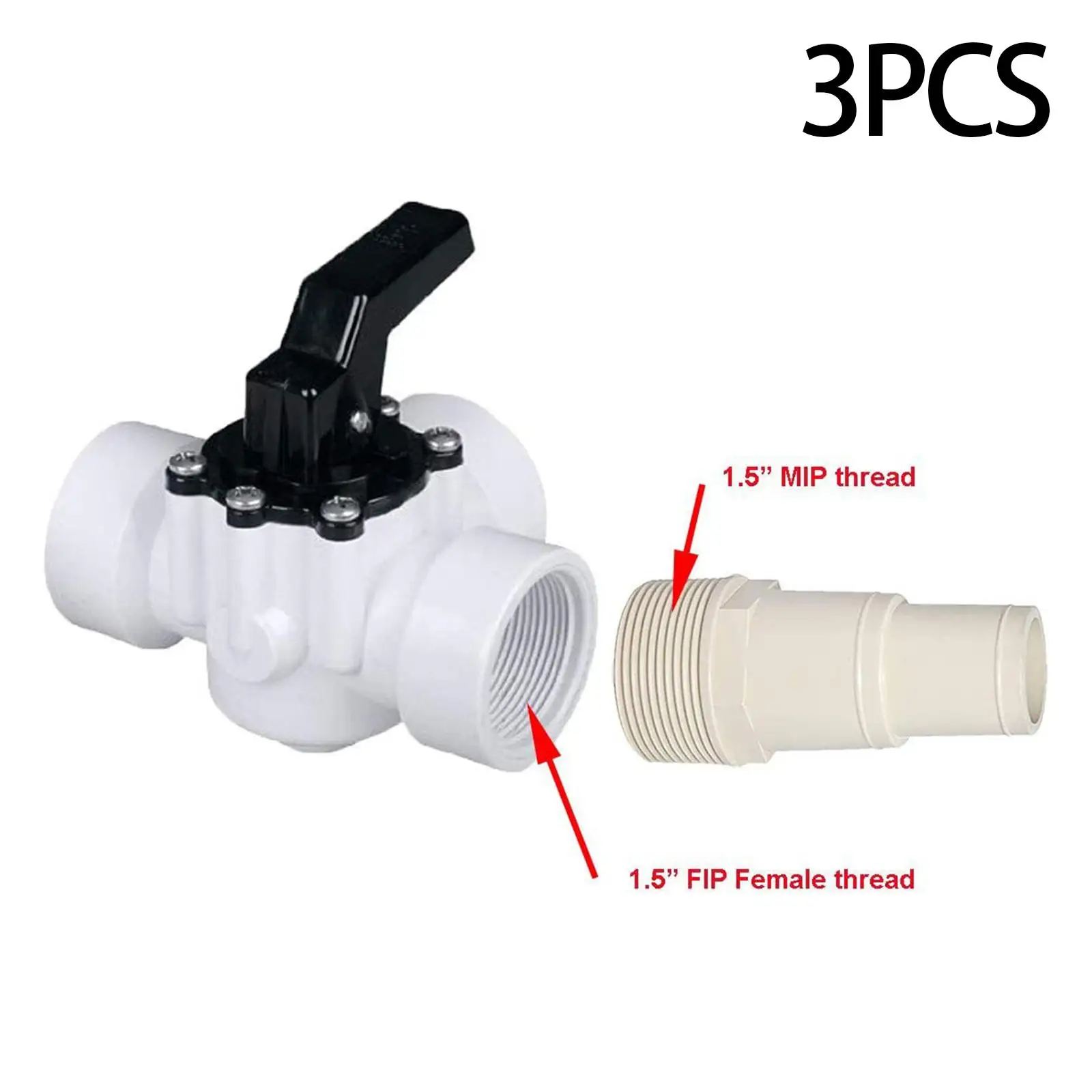 3Pcs 1.5 inch and 1.25 inch Hose Adapters Pool Filter Pump Hose Adapter ...