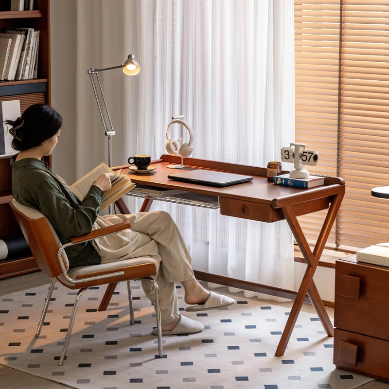 Writing-Wooden-Office-Desks-Workstation-Retro-Computer-Nordic-Double ...