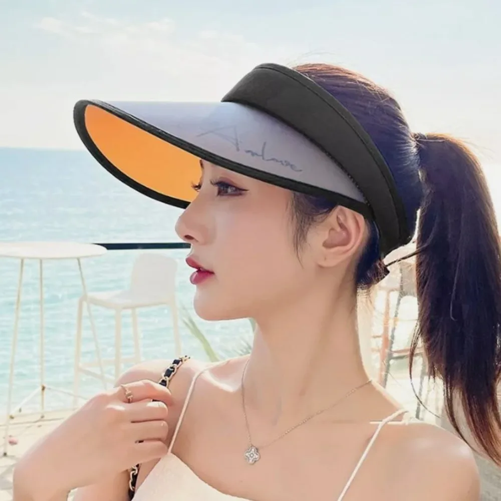 UV-Protection-Women-Sun-Visor-Hat-Fashion-Sweat-Absorption-Empty-Top ...