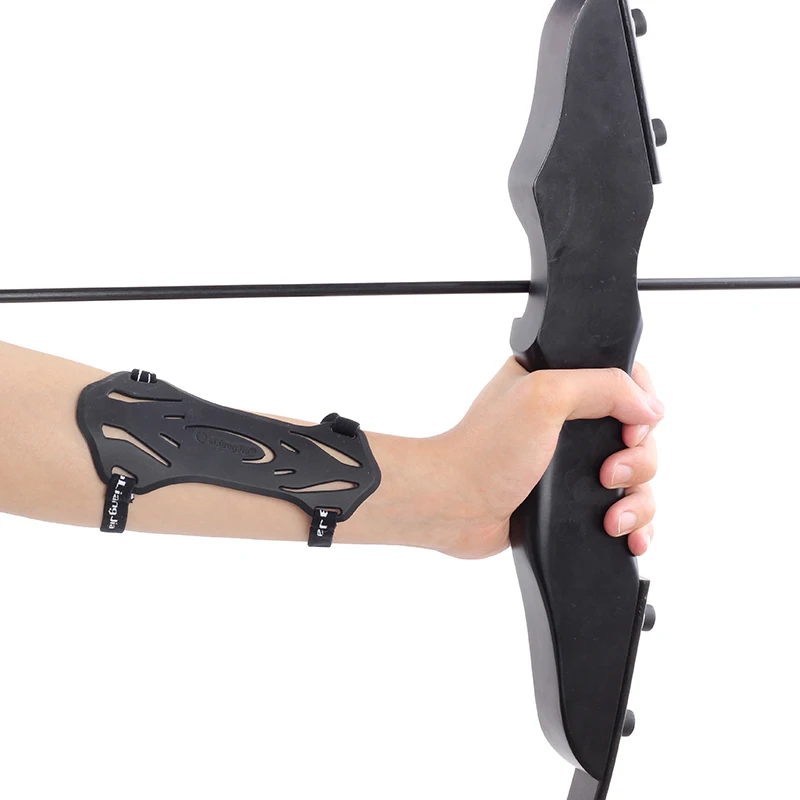 Rubber Archery Arm Guard Gear Two Adjustable Tab Recurve Bow Shooting ...