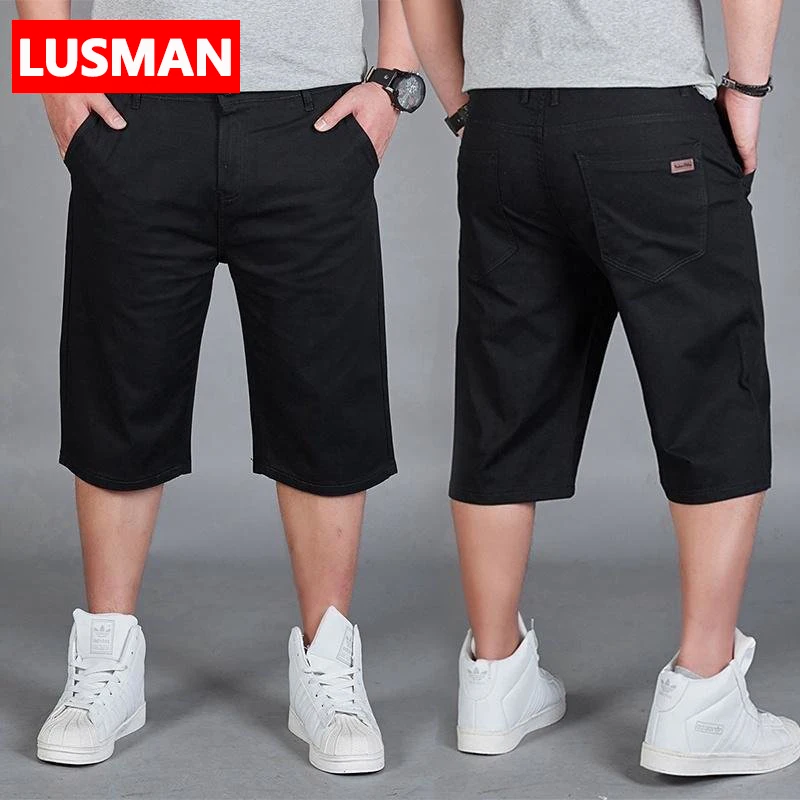 Men-s-Casual-Shorts-Big-Size-Cotton-Slack-Trousers-Men-3-4-Quarter ...