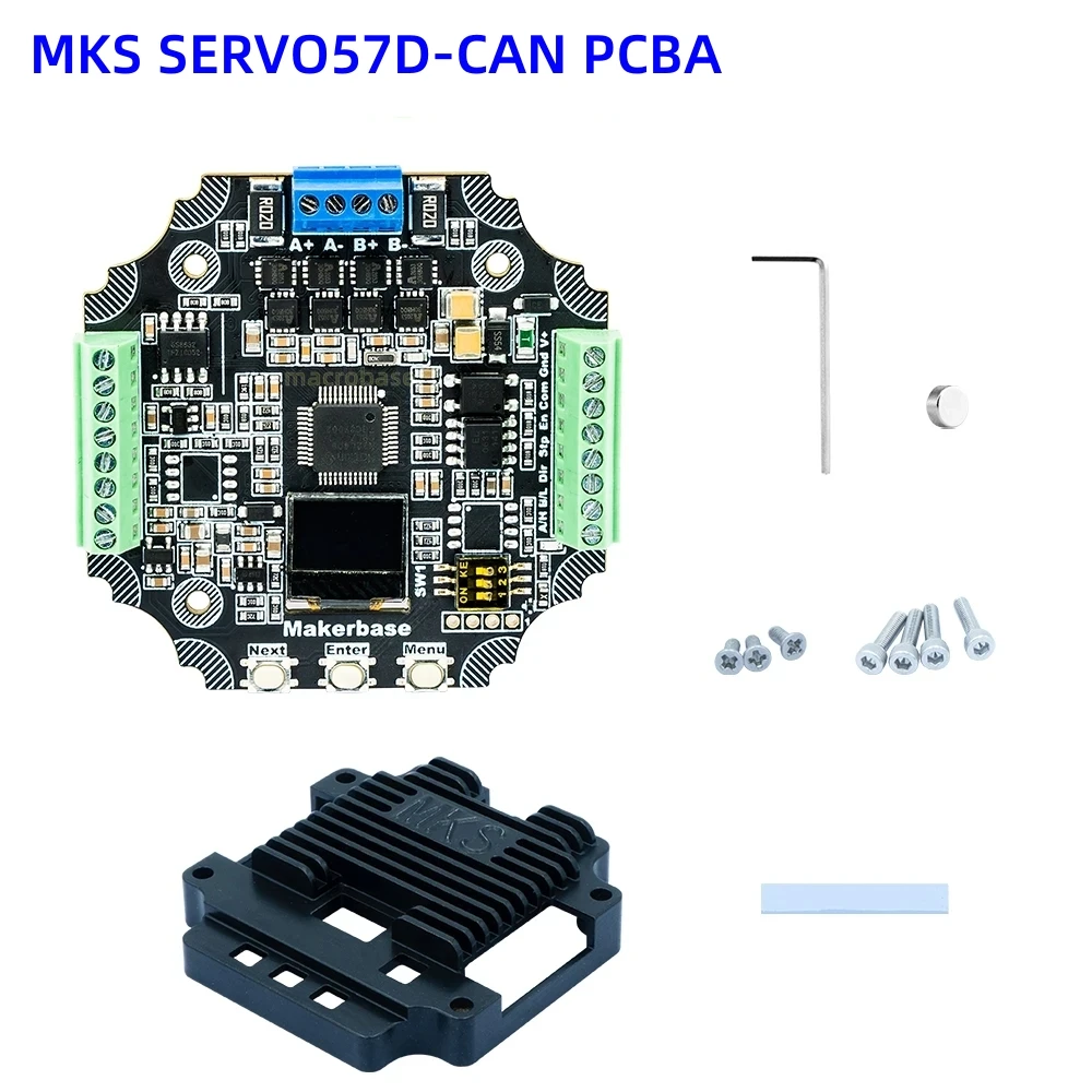 Servo driver controller MKS SERVO57D PCBA board Nema 23 closed loop stepping engine for PLC 3d ...