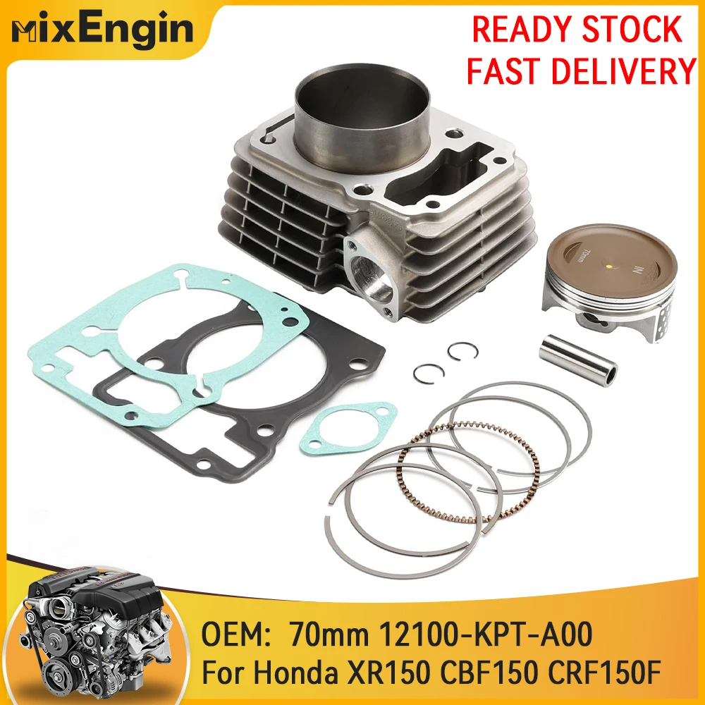 Motorcycle Big Bore 70mm Cylinder Piston Gasket Kit For Honda XR150 ...