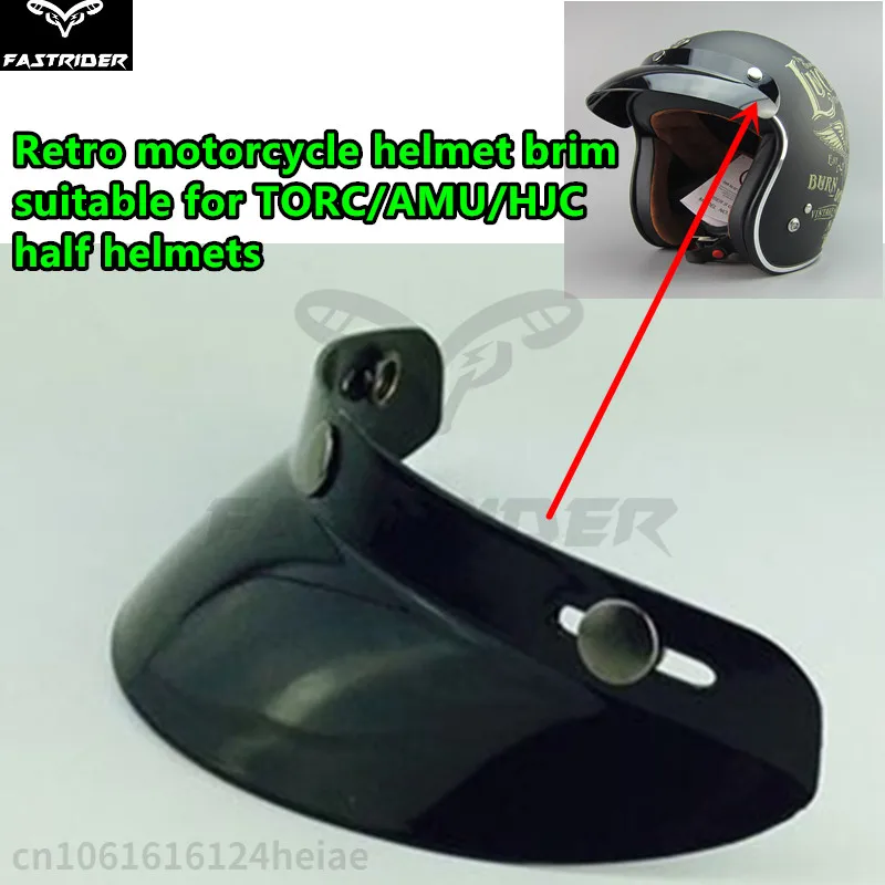 Retro Motorcycle Helmet Brim Suitable for TORC/AMU/HJC Half Helmet ...