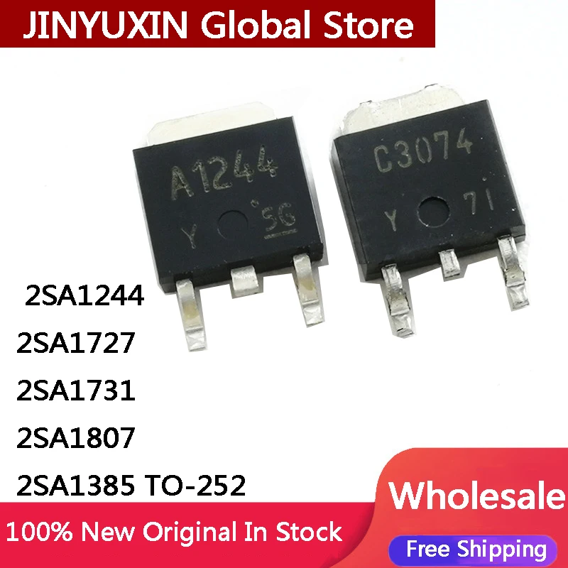 10Pcs New 2SA1244 A1244 2SA1727 A1727 2SA1731 A1731 2SA1807 A1807 2SA1385 A1385 TO-252 IC Chip ...