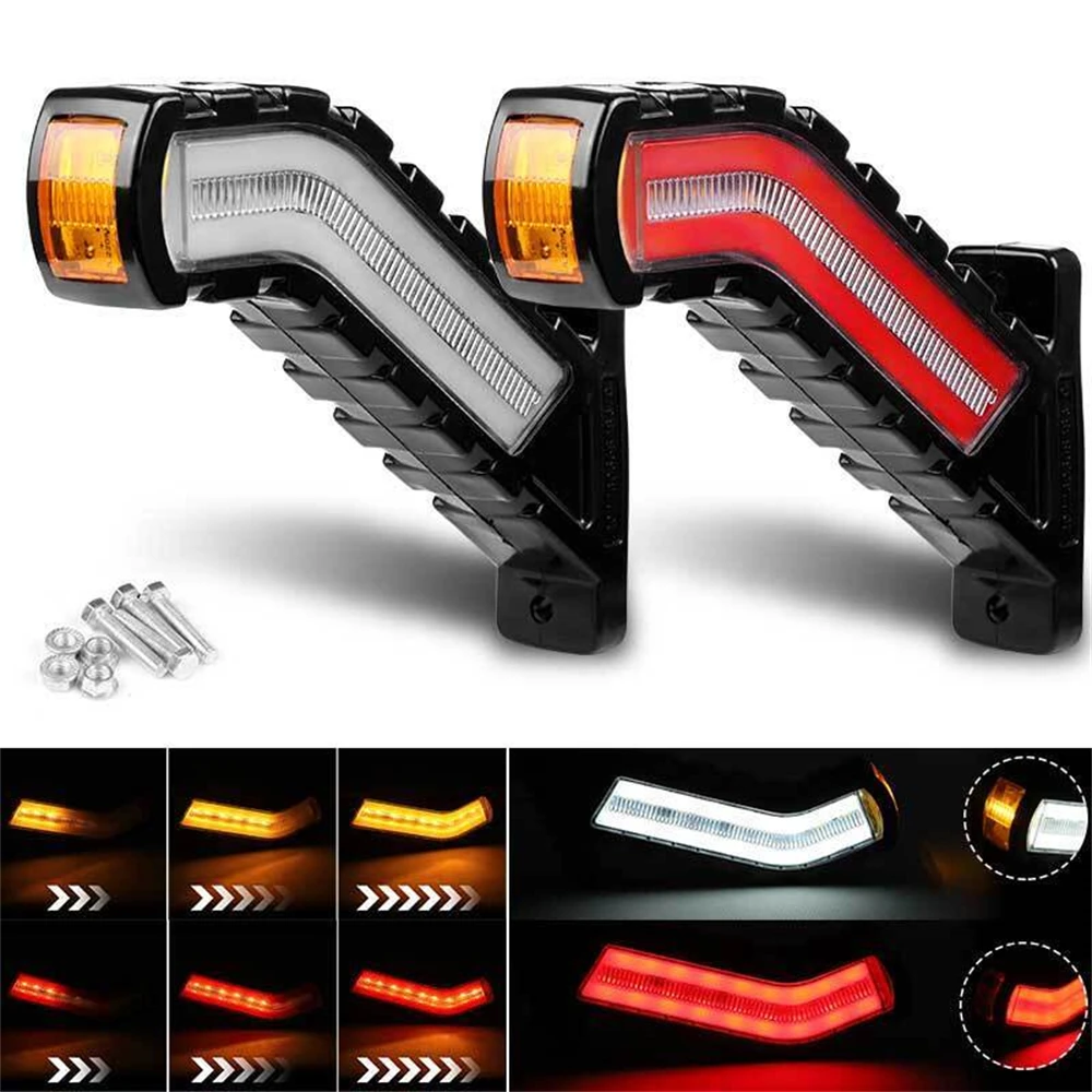 2PCS-Sequential-Turn-Signal-LED-Outline-Side-Marker-Light-12-24V-LED ...