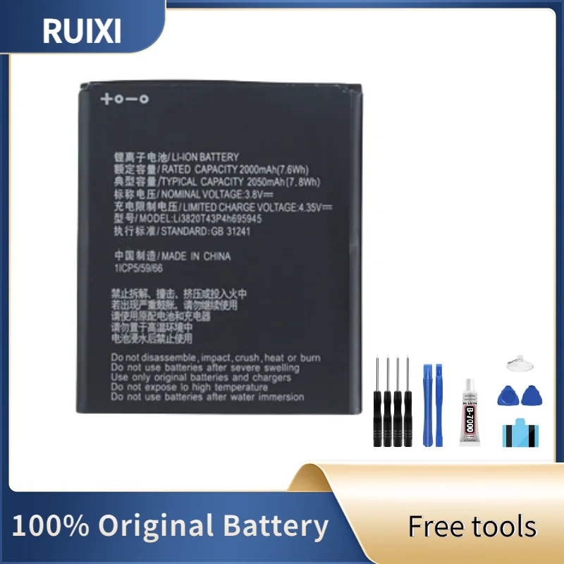 100-RUIXI-Original-Battery-Li3820T43P4h695945-2050mAh-For-ZTE-Blade-L8 ...