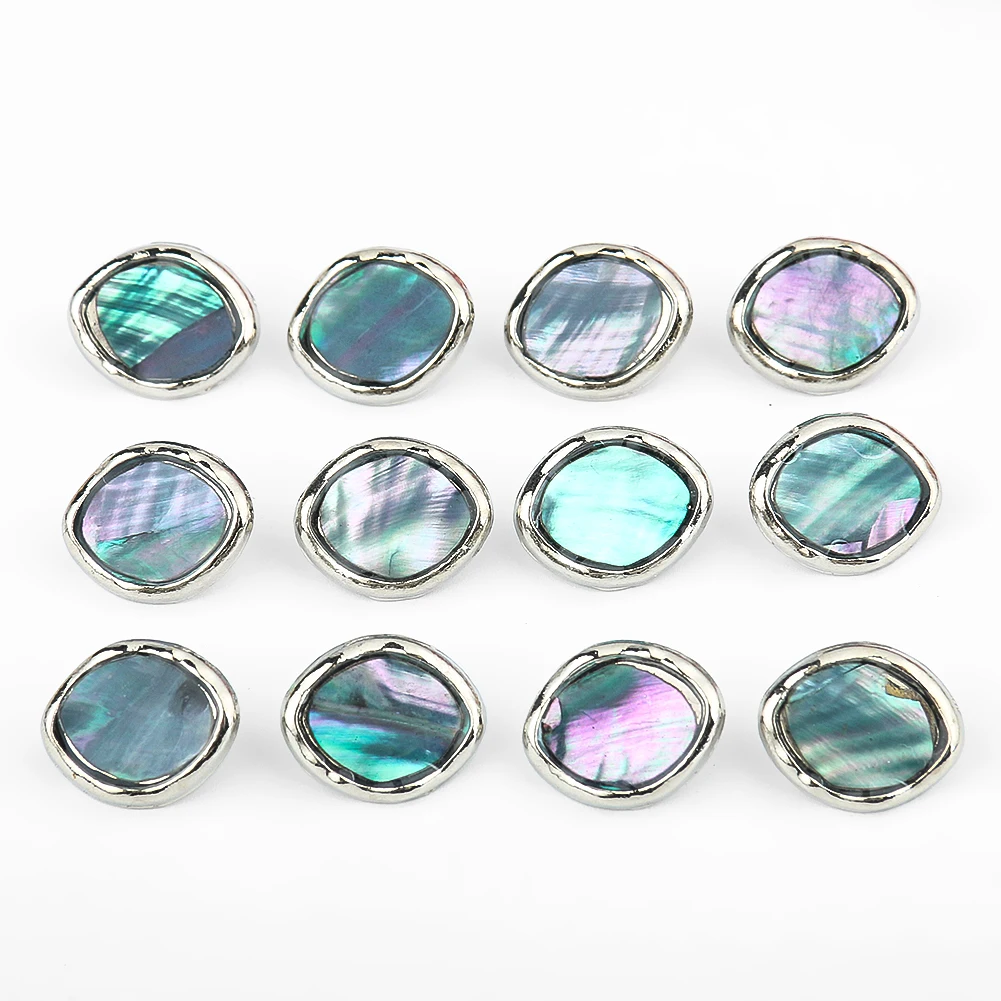 5PCS-Natural-Black-Papillon-Metal-Border-Shank-Button-Electroplating ...