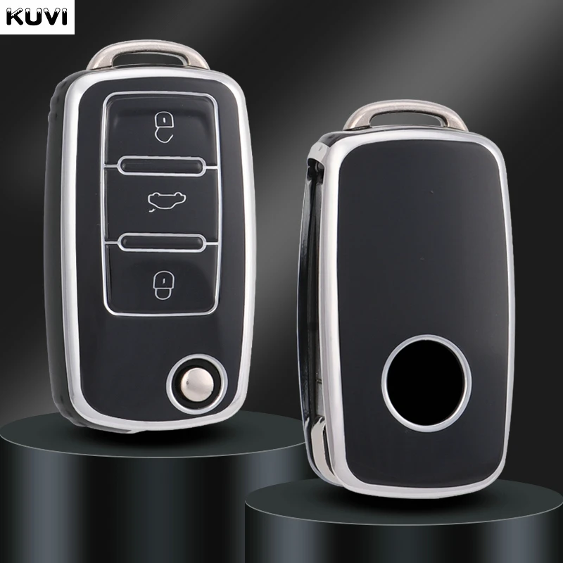 Tpu Car Flip Key Case Cover Shell For Vw Volkswagen Polo Golf Passat ...