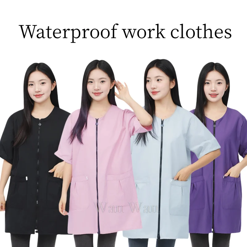 Summer-Thin-Style-Waterproof-Work-Clothes-Pet-Dog-Grooming-Clothing ...