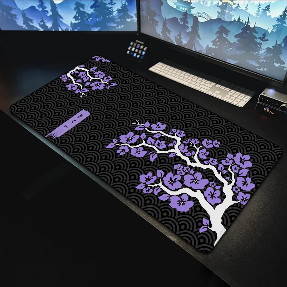 Mouse-Pad-Sakura-Large-Gamer-Mousepad-Purple-Cherry-Blossom-Keyboard ...