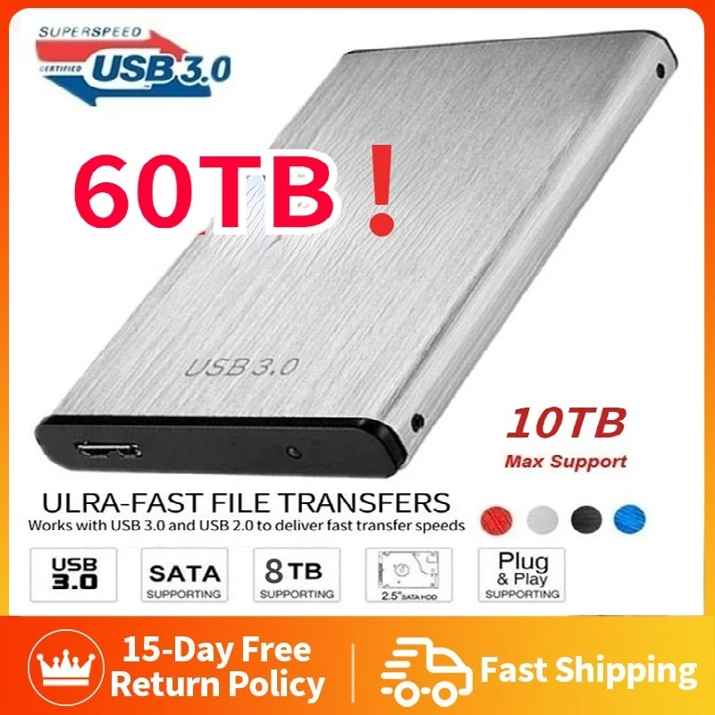 Portable High-speed External 60tb 30tb 16tb 8tb Hard Drive Usb3.0 Hdd 2 ...